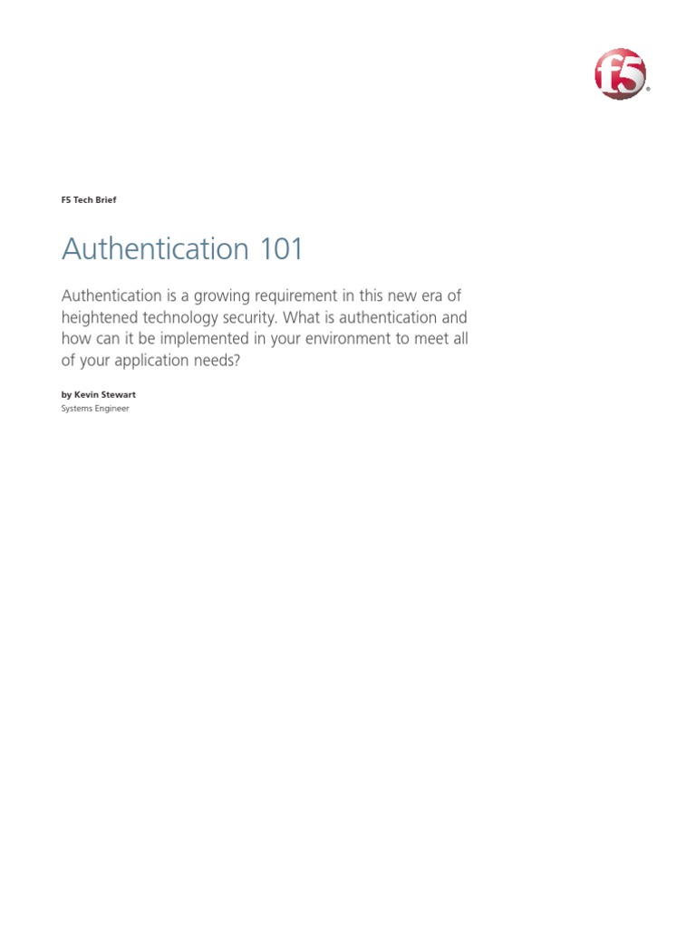 Authentication 101 White Paper | PDF | Authentication | Public Key ... Authentication 101 White Paper | PDF | Authentication | Public Key ...
