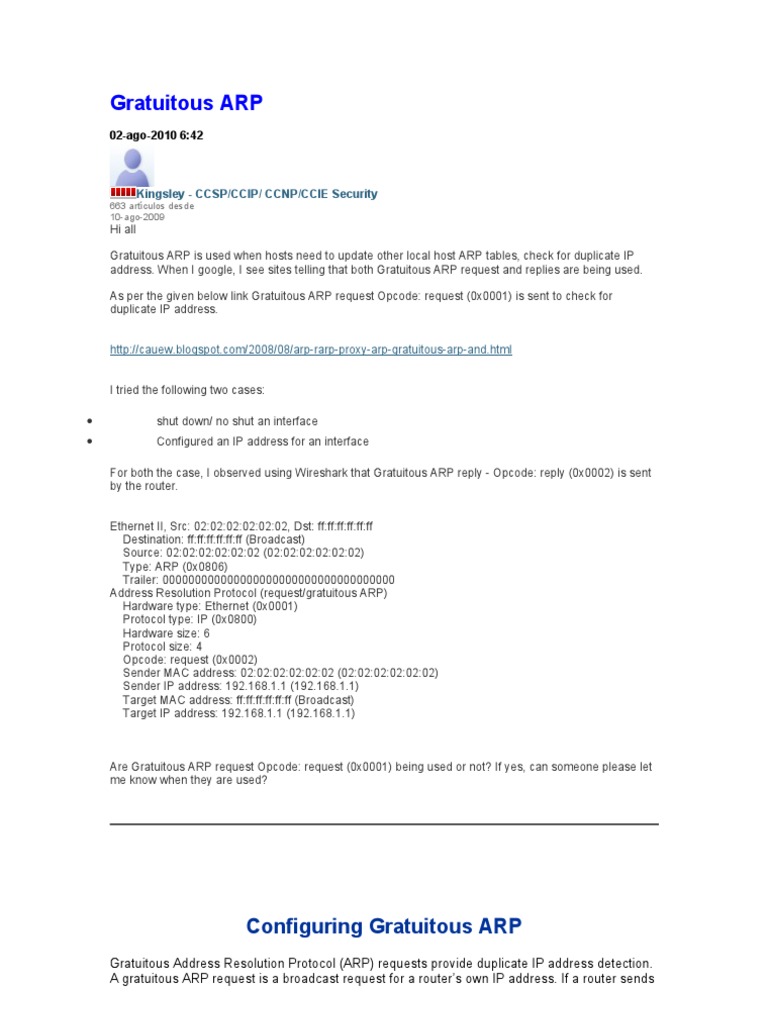 Gratuitous ARP | Download Free PDF | Network Switch | Computer Network
