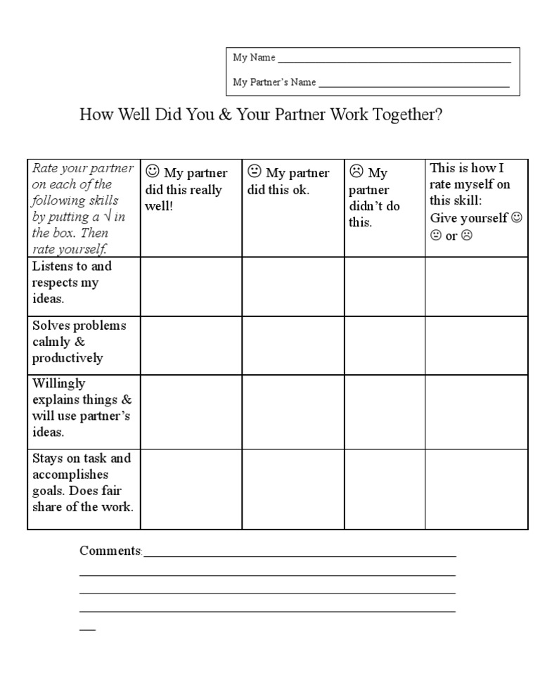 Partner Skills Rubric | PDF