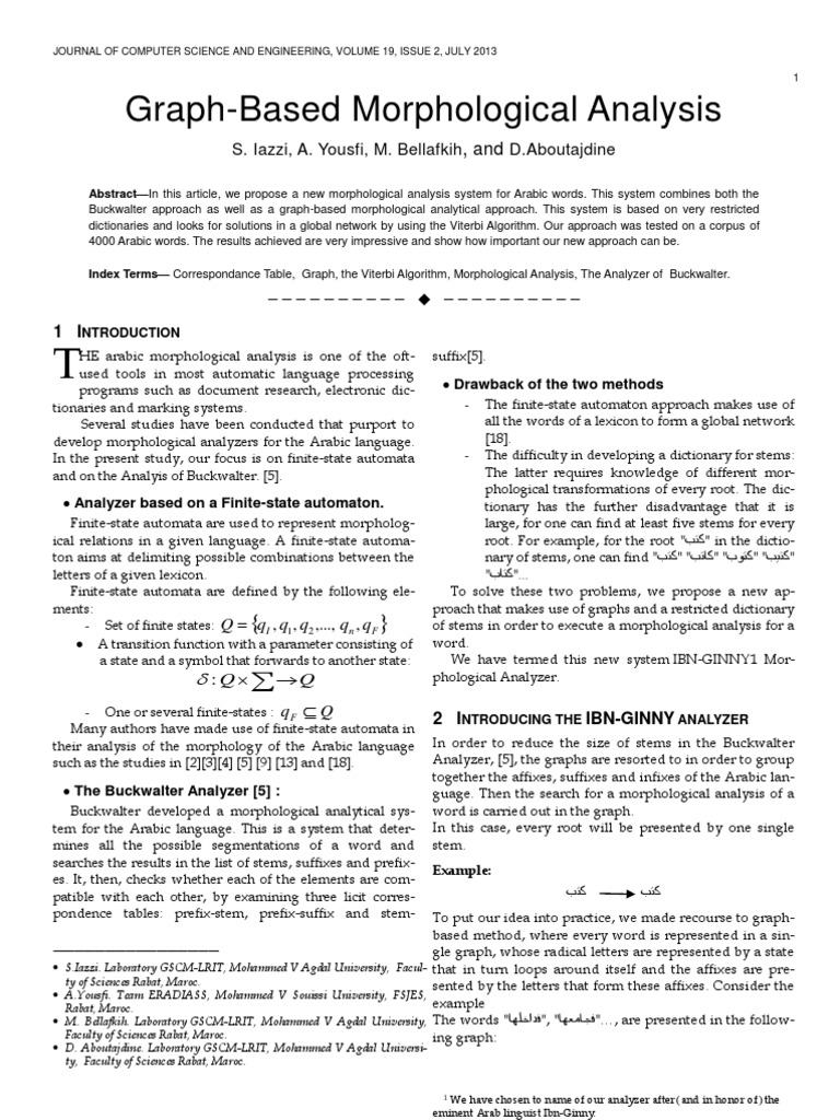 Graph-Based Morphological Analysis | PDF | Morphology (Linguistics) | Automata Theory