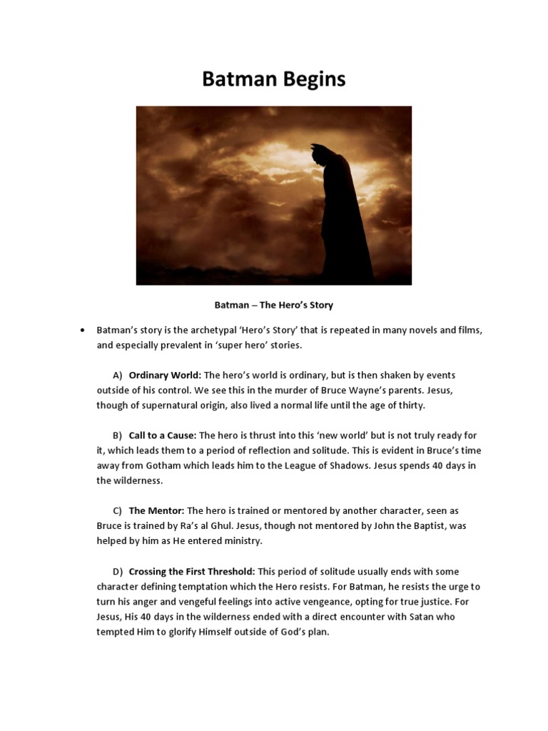 Batman Begins: Batman - The Hero's Story | PDF | Grace In Christianity ...