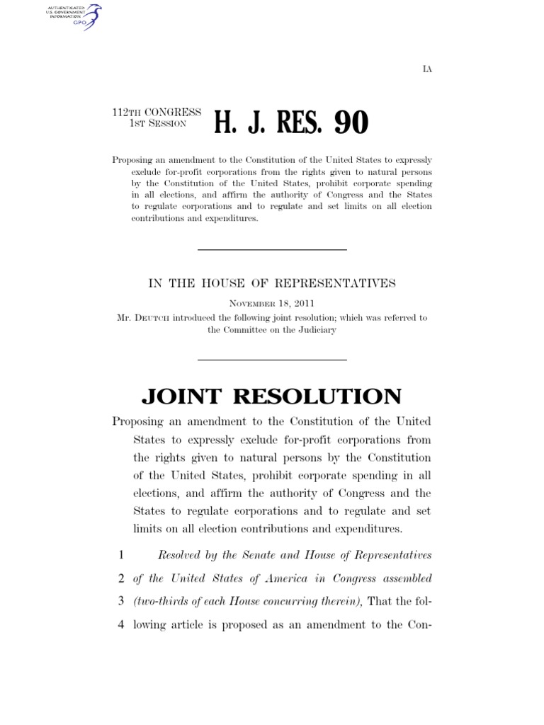 House Join Resolution 90 - 112th Congress - Theodore Deutch - Re ...