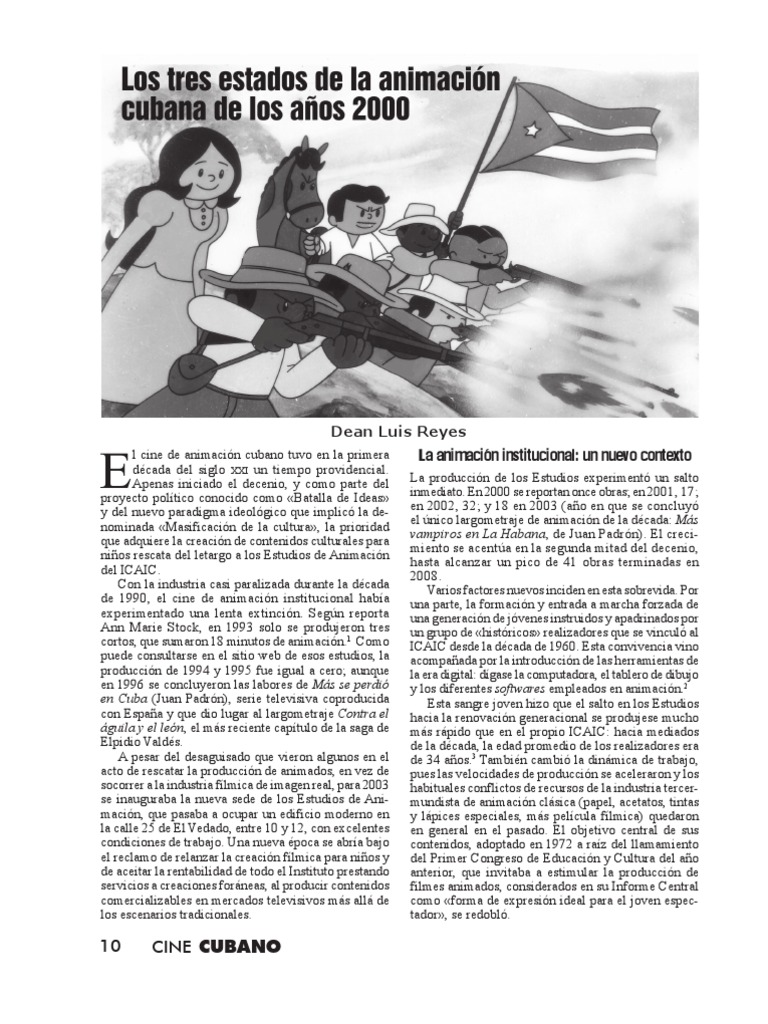 La Animacion Cubana en La Decada Del 2000. 185-186 Cine Cubano | PDF ...