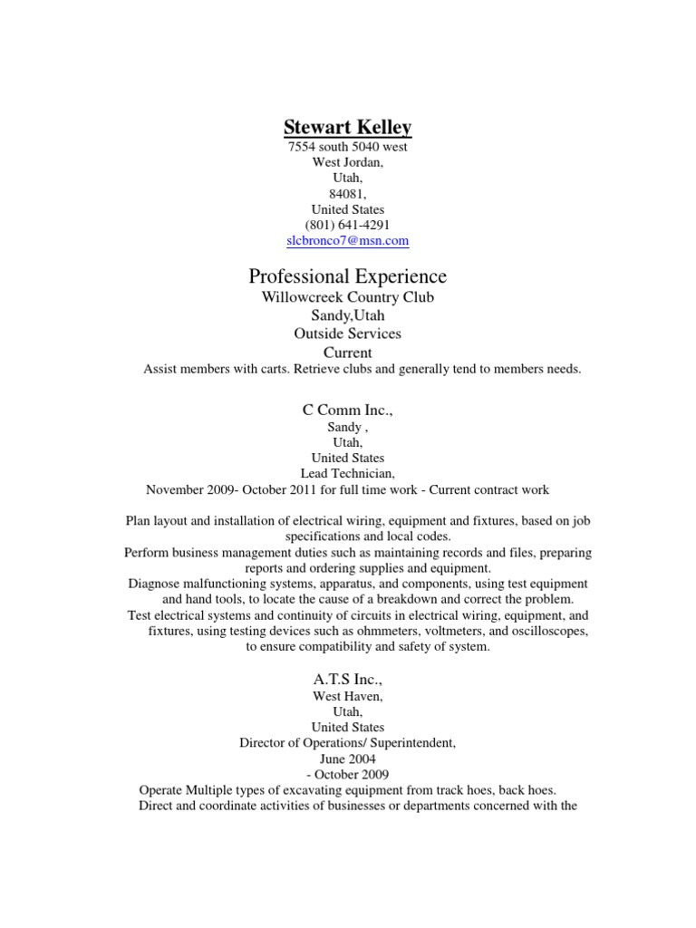Stewarts Resume | Download Free PDF | Electricity | Marketing