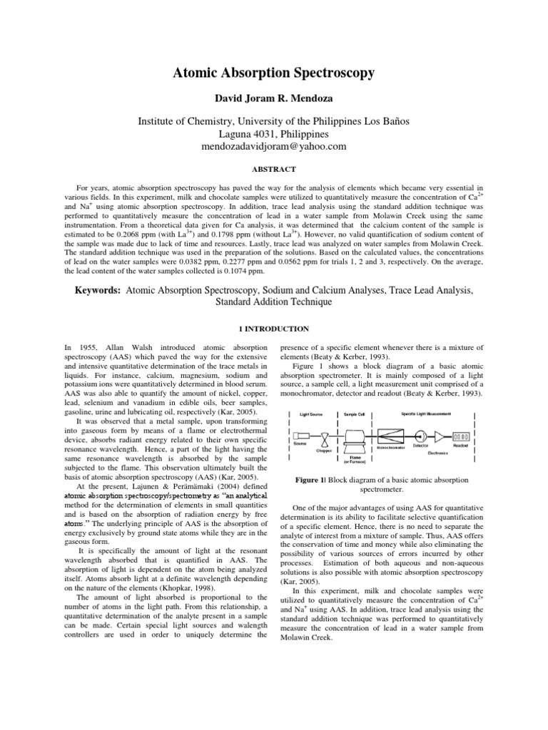 Atomic Absorption Spectros | PDF | Atomic Absorption Spectroscopy | Absorption Spectroscopy