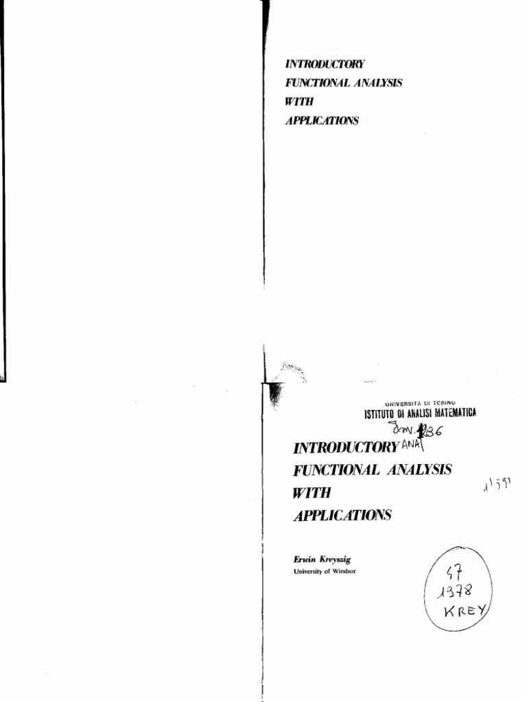 Introductory Functional Analysis With Applications Pdf