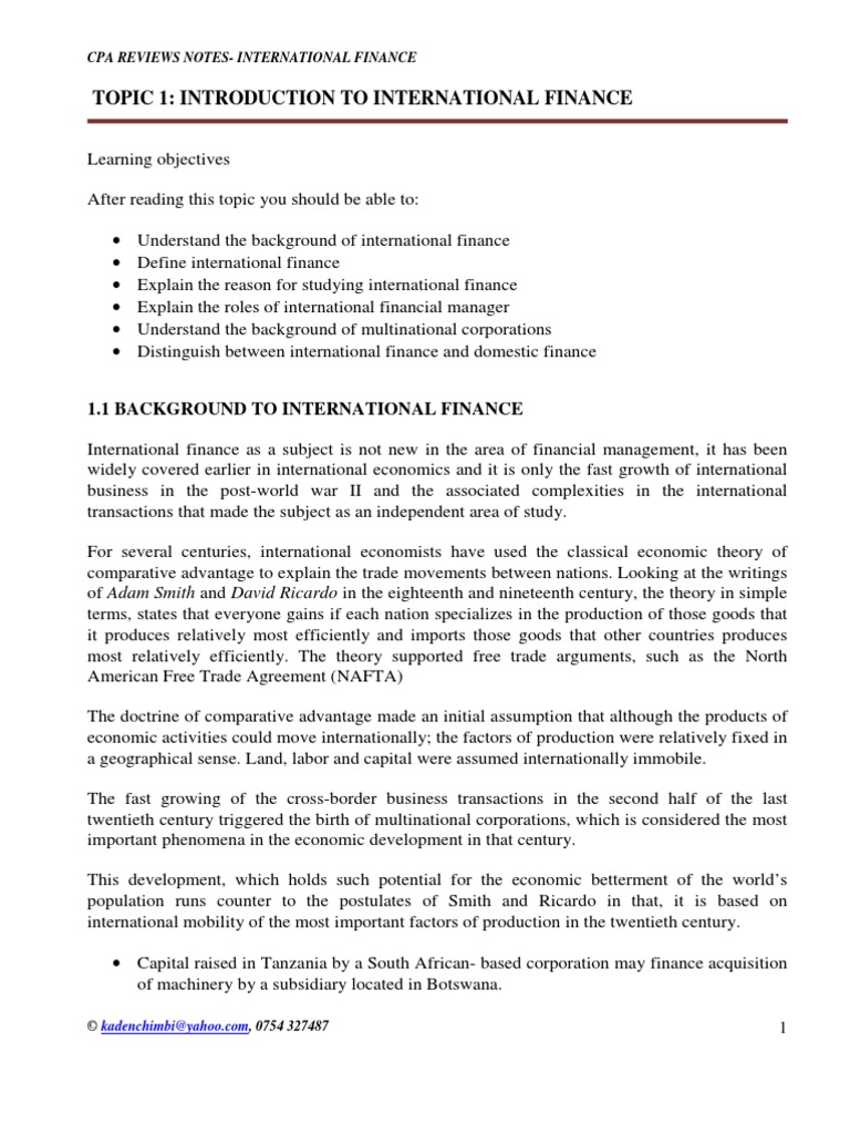 International Finance | PDF | Finance & Money Management