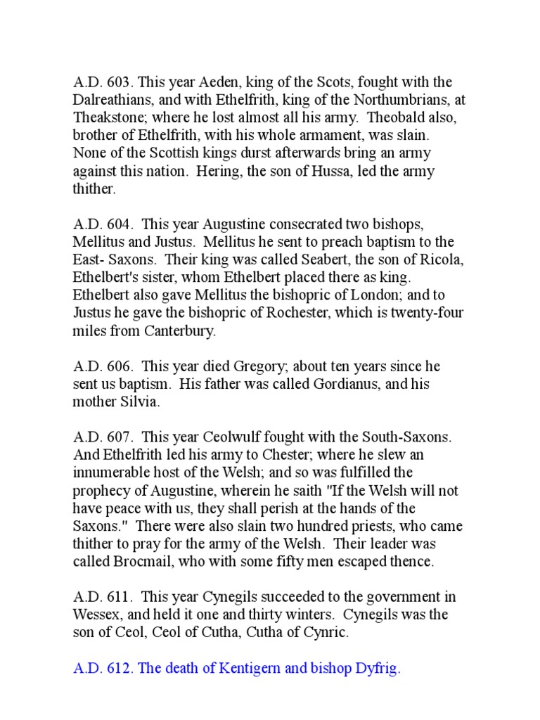 The Conversion of the Anglo-Saxons: An Annual Chronicle of Events from ...