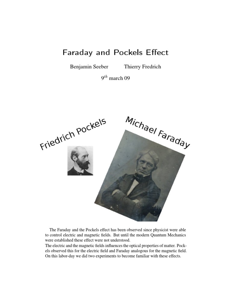 Faraday and Pockels Effects Explained | PDF | Piezoelectricity ...