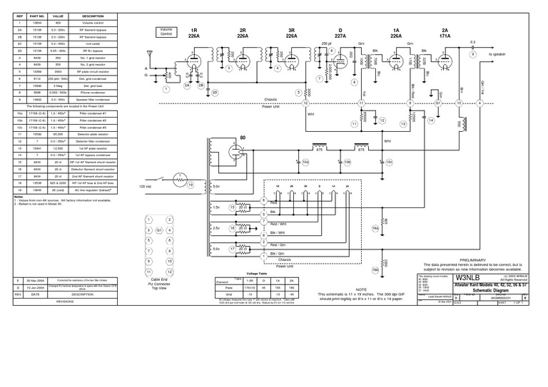 Atwater Kent Model 40 Schematic Diagram | PDF | Capacitor | Resistor