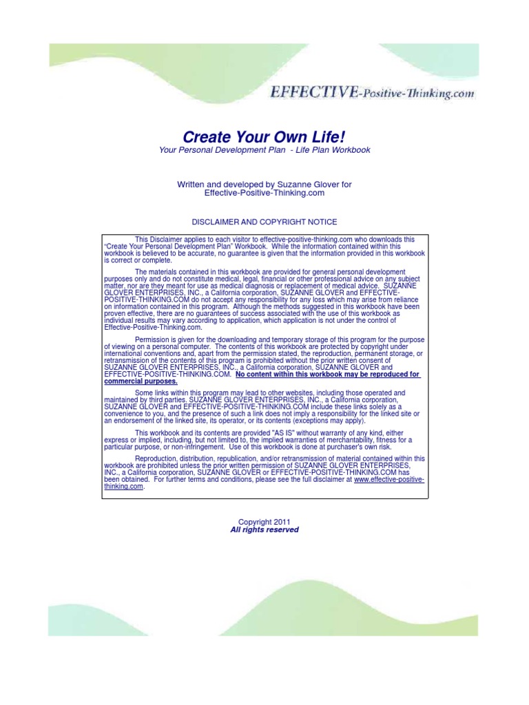 Create Your Own Life Plan Workbook PDF | PDF | Meditation | Dream