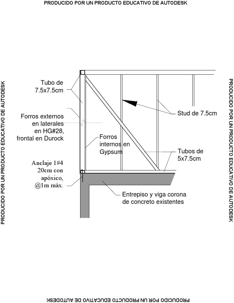 Detalle de Pared Gypsum Sobre Losa de Conc | PDF