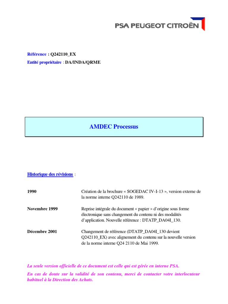 Amdec Processus PDF | PDF | Risque | Production et fabrication