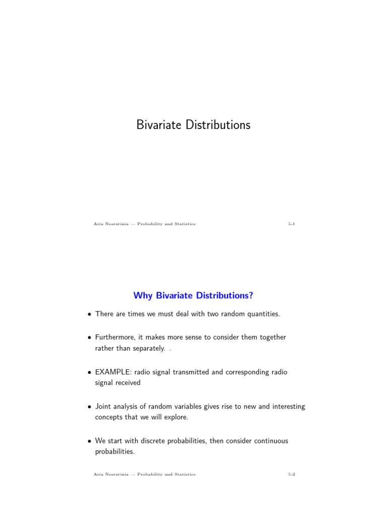Why Bivariate Distributions? | Download Free PDF | Covariance ...