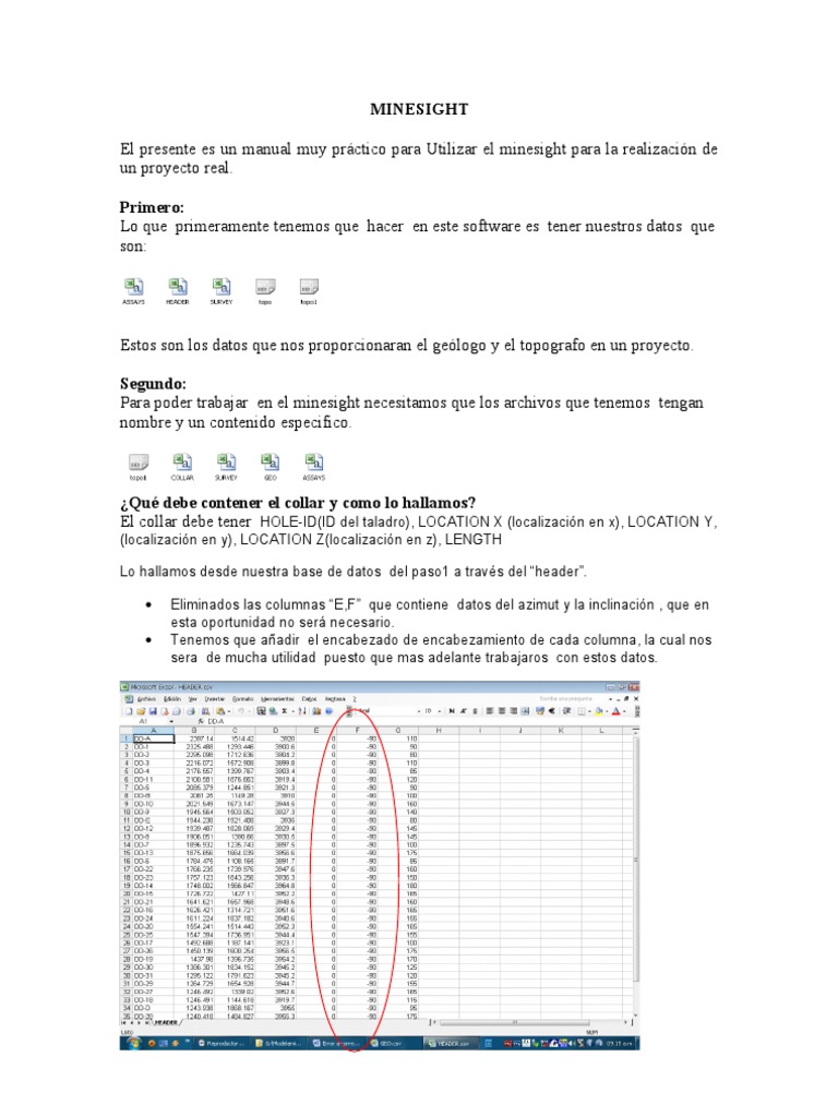 MANUAL de MINESIGHT, El Mas Basico y Completo | PDF