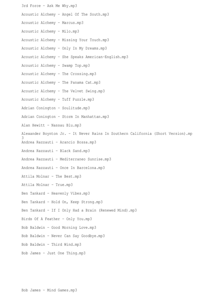 Smooth Jazz List | PDF | Entertainers | American Music