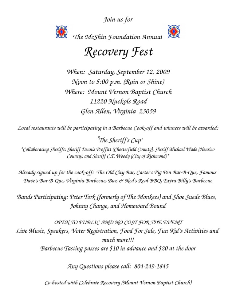 Recovery Fest Flyer | PDF