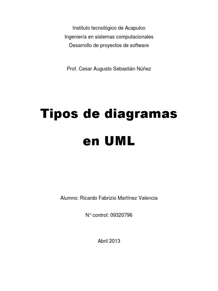 Tipos de Diagramas UML | PDF | Objeto (informática) | Caso de uso
