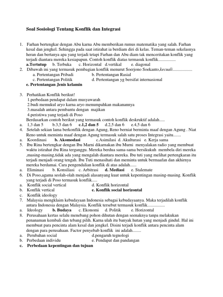 Contoh Konflik Horizontal Dan Vertikal