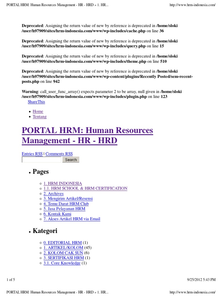 Human Resources Management - HR - HRD 1. HRM INDONESIA | PDF | Human ...