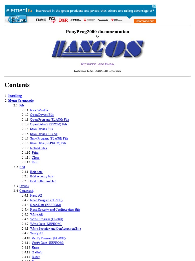 PonyProg Documentation | PDF | Flash Memory | Pic Microcontroller