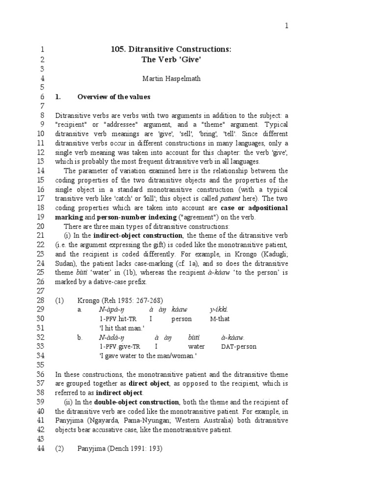 2005 Dit | PDF | Verb | Grammar