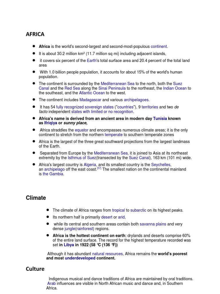 Africa | PDF | Africa | Continent