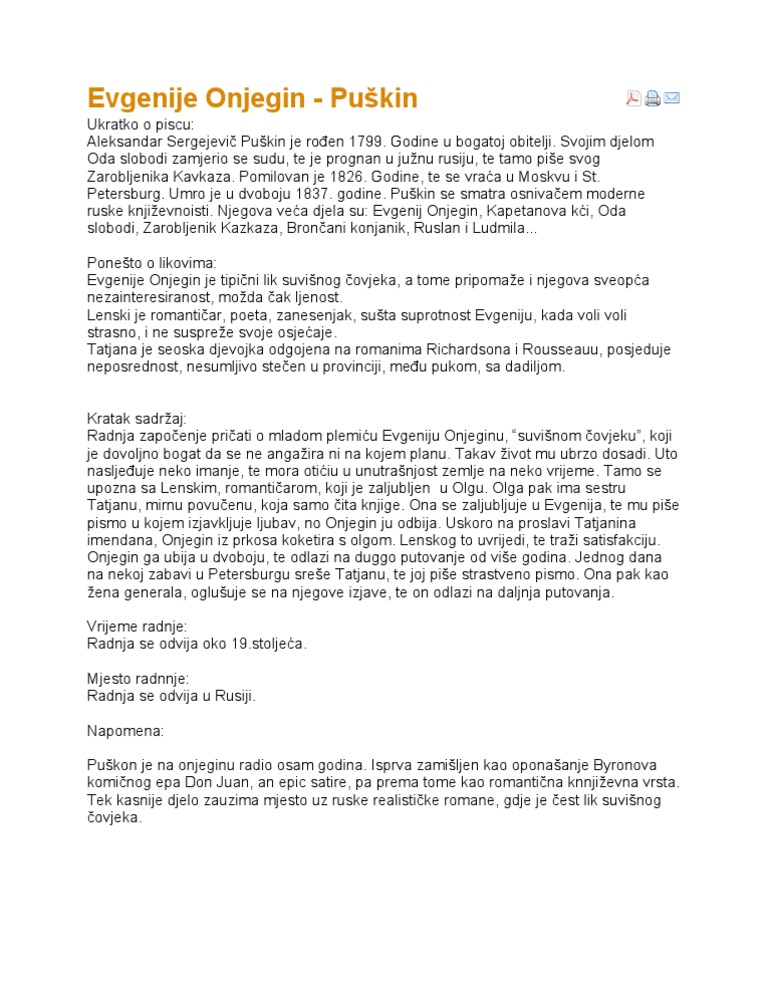 Evgenije Onjegin | PDF