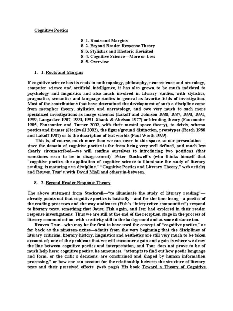 Cognitive Poetics | PDF | Narrative | Emotions