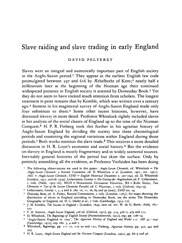 Pelteret - Slaves and Slave Trading Ang Saxon England | PDF | Anglo ...