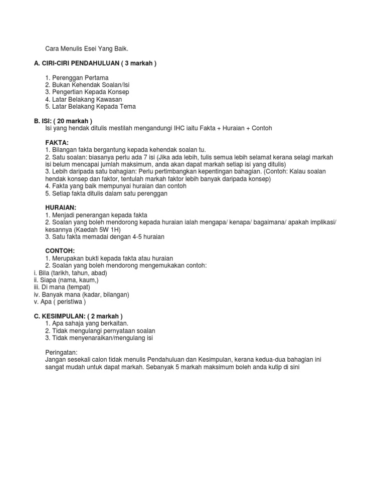 Cara Menulis Esei Yang Baik | PDF