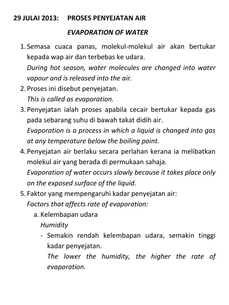 PROSES PENYEJATAN AIR | PDF