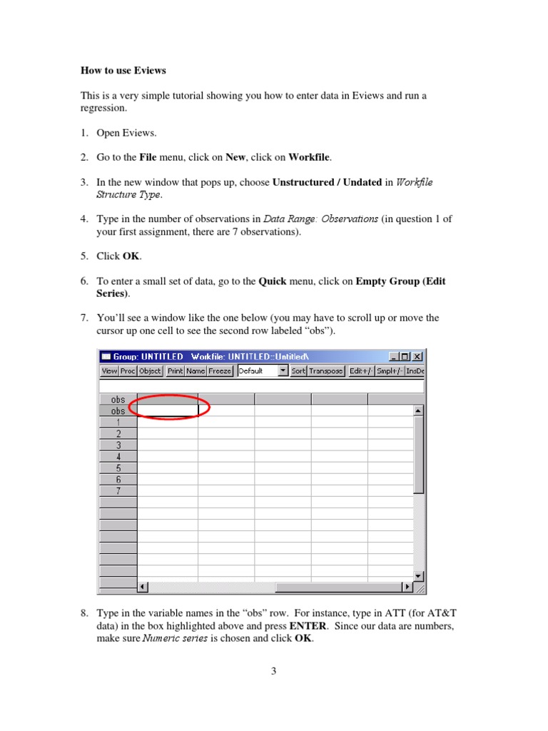 A Step-by-Step Guide to Running Regressions in Eviews and SPSS | PDF ...