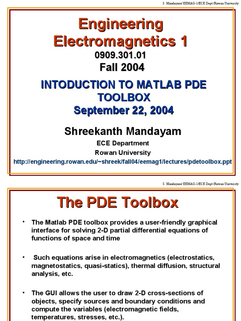 MATLAB PDE Toolbox for Electrostatics | PDF | Partial Differential ...