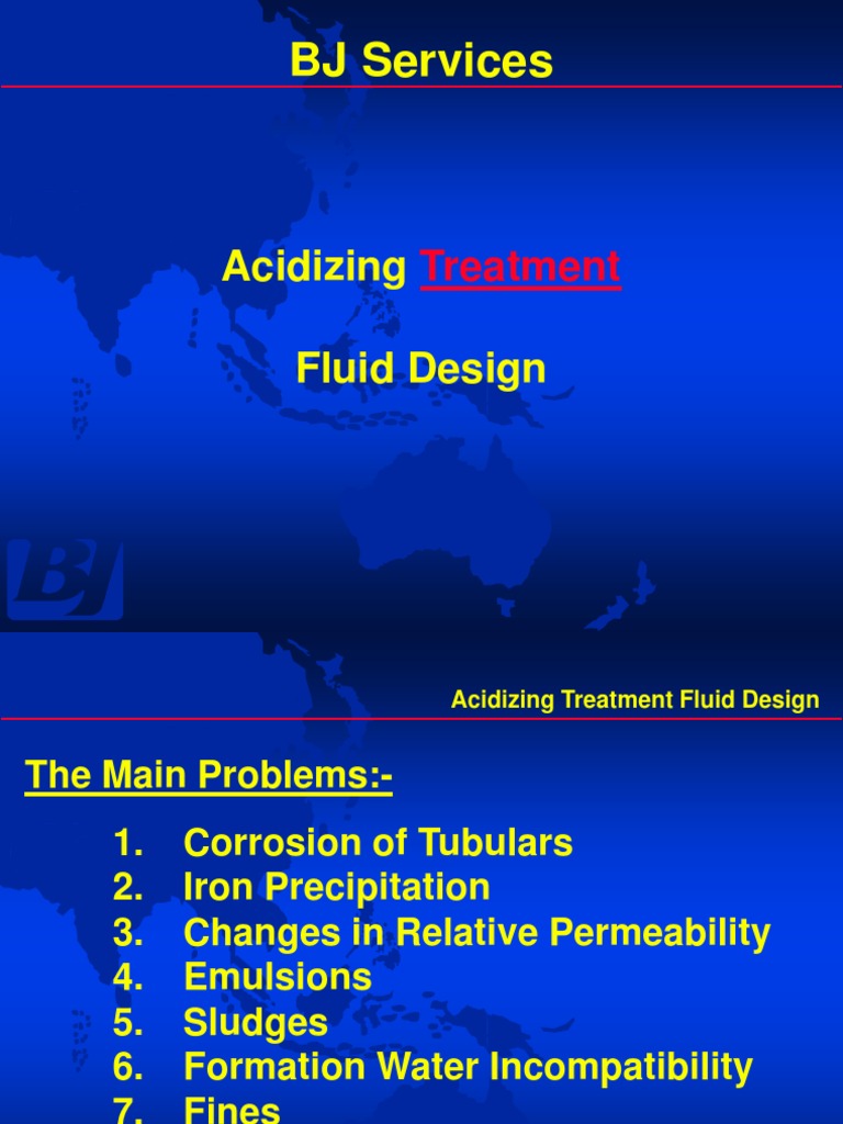 BJ Services acidizing treatment fluid design | PDF | Iron | Corrosion