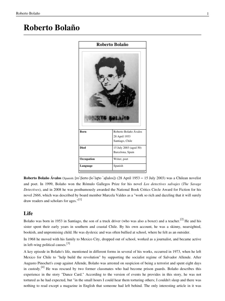 Roberto Bolaño: Life and Legacy | PDF