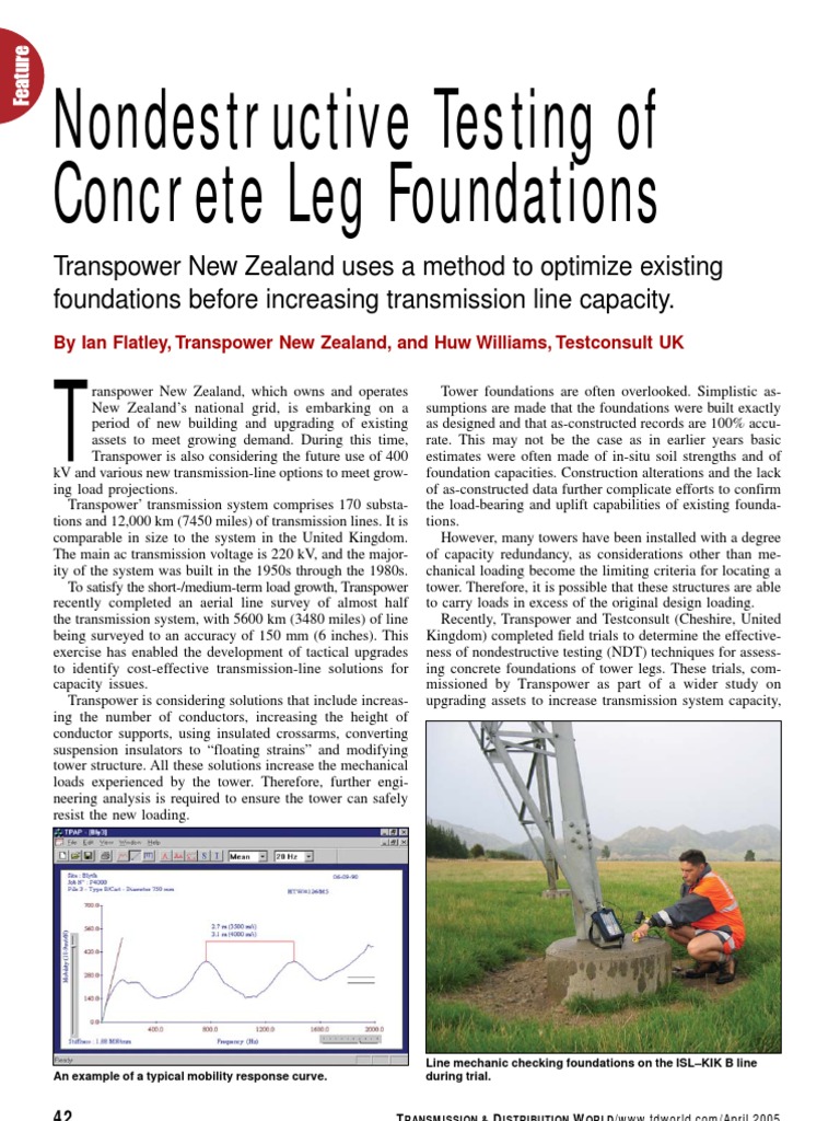 Nondestructive Testing of Concrete Leg Foundations | PDF | Deep ... Nondestructive Testing of Concrete Leg Foundations | PDF | Deep ...