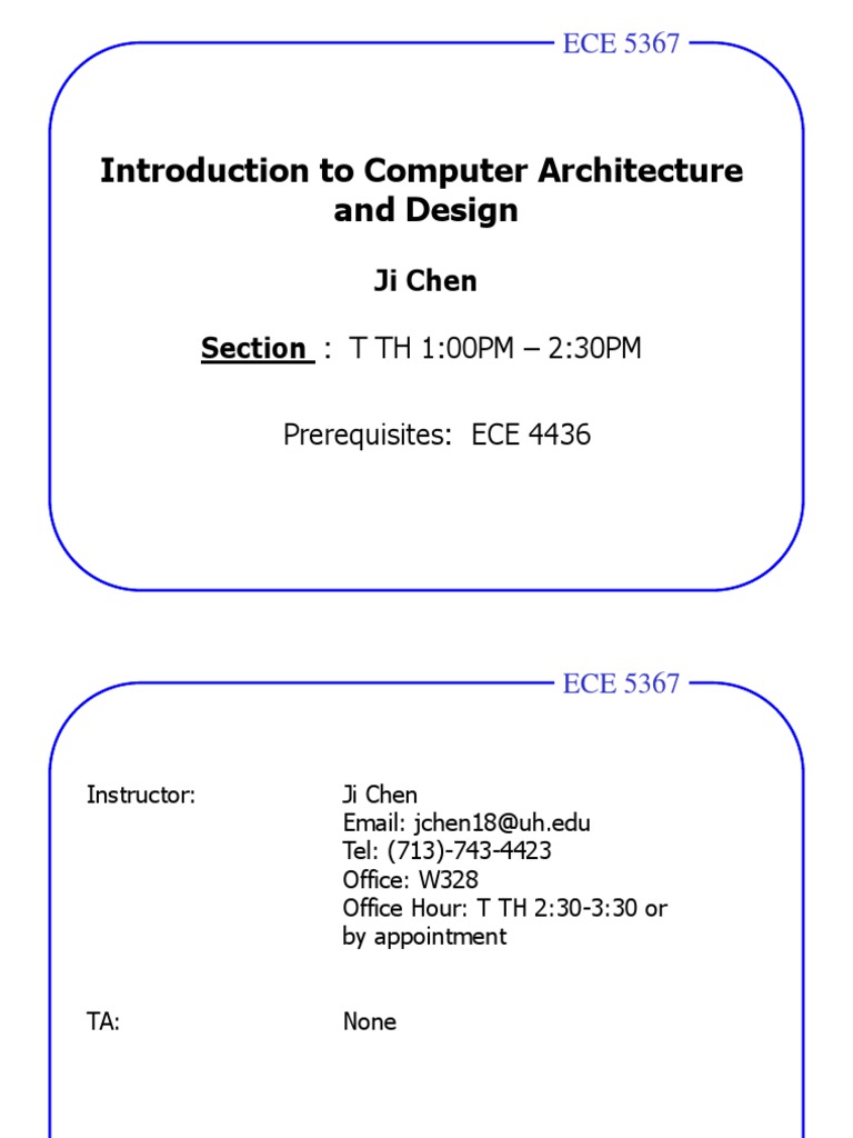 Lecture 1 | PDF | Instruction Set | Central Processing Unit
