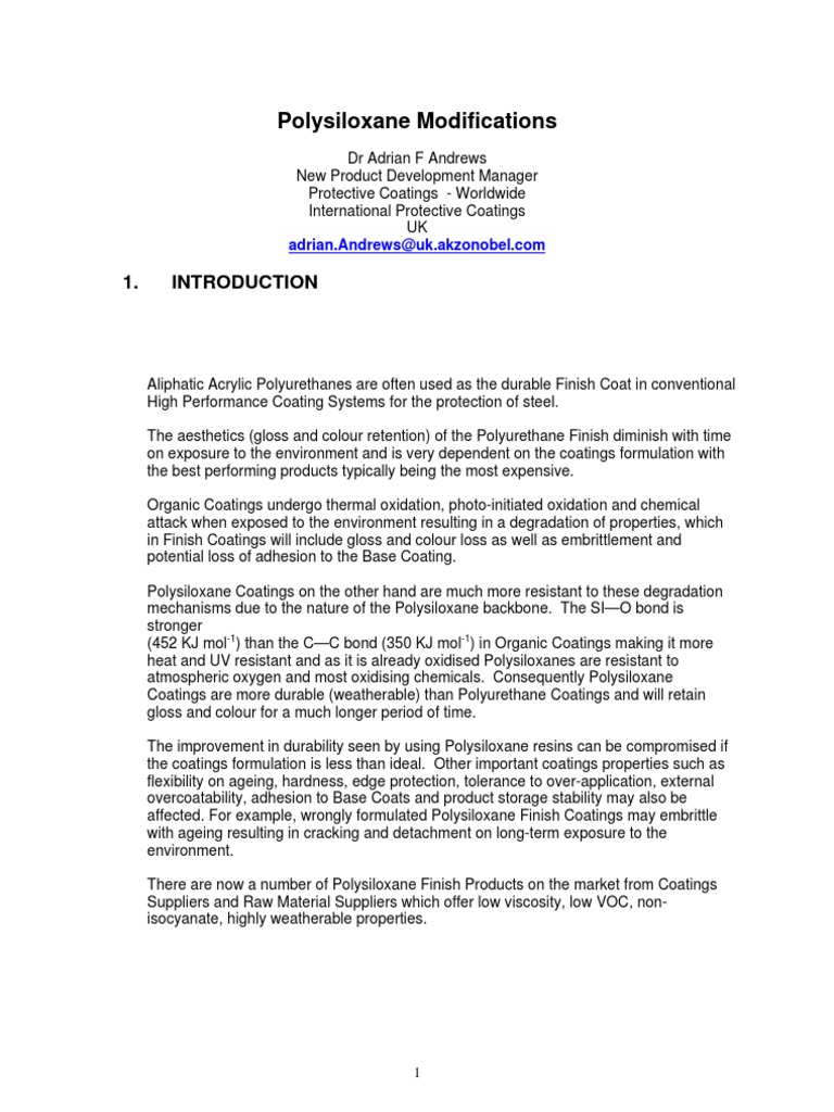 Polysiloxane Coatings | PDF | Epoxy | Silicone