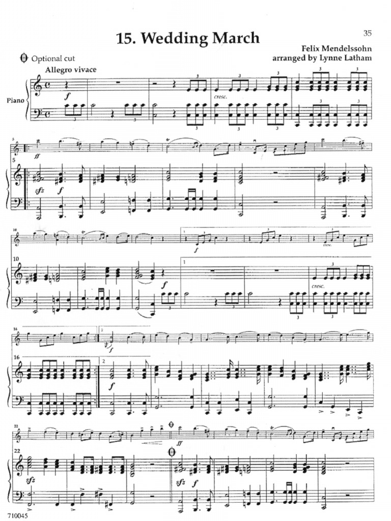 Mendelssohn Wedding March Sheet Mendelssohn Bartholdy: Wedding March
