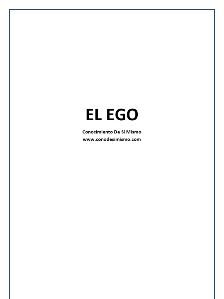 El Ego | PDF | Sicología | Mente