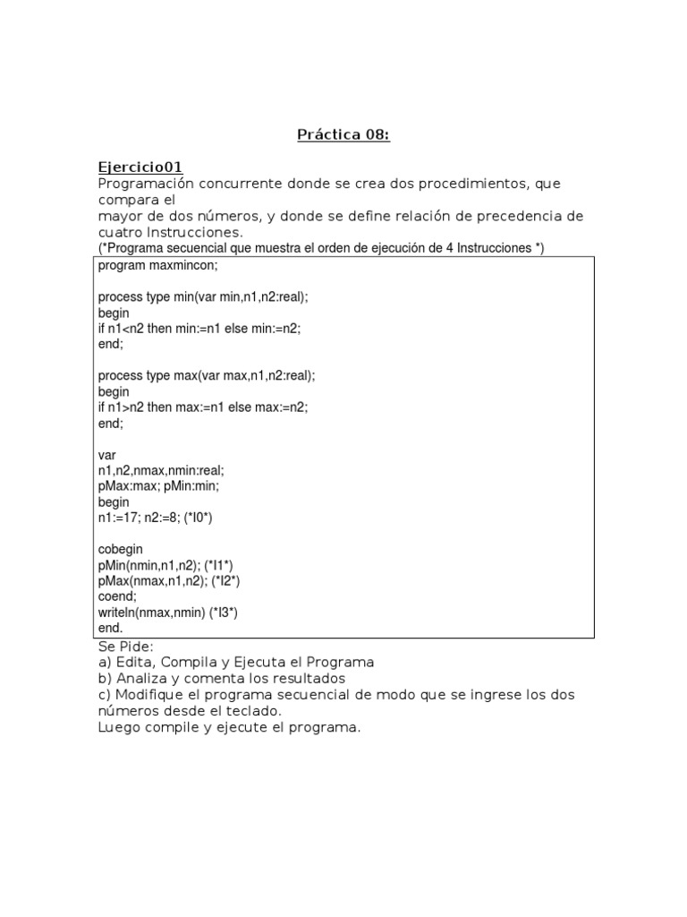 Práctica 08-Algoritmos Paralelos | PDF