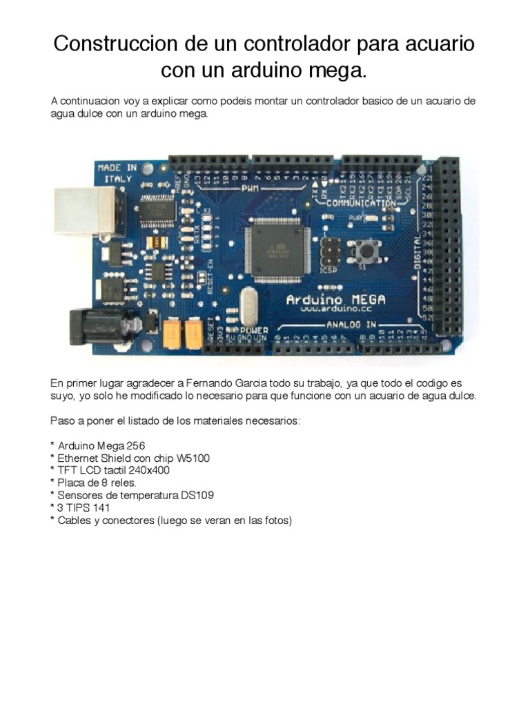Controlador de Acuario con Arduino | PDF