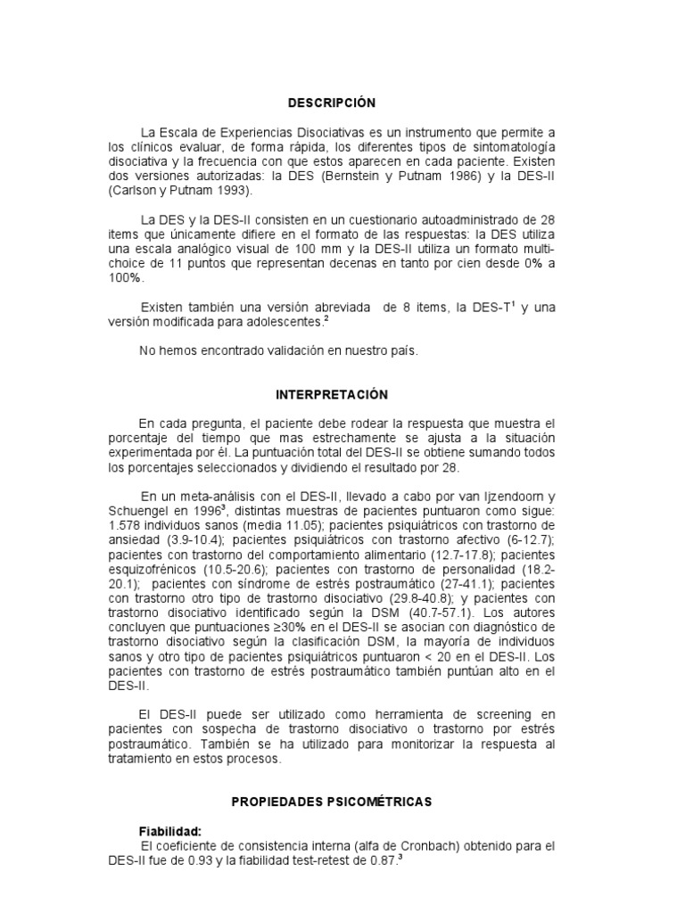 Des Ii | PDF | Manual Diagnóstico y Estadístico de los Trastornos ...