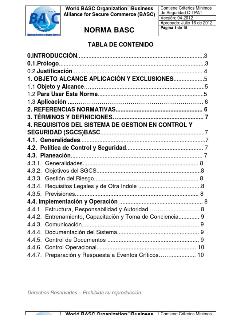 10 Norma Basc v4 2012 | PDF | La seguridad | aduana