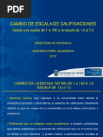 Escala de Notas 100 Puntos al 60% | PDF | Métodos y materiales de enseñanza