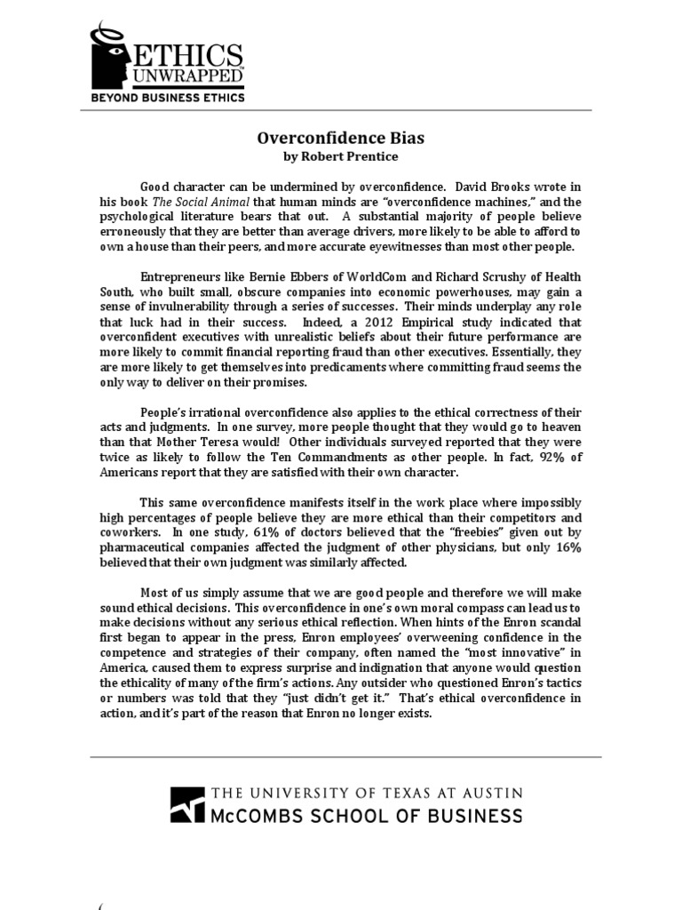 Overconfidence Bias | Social Psychology | Epistemology