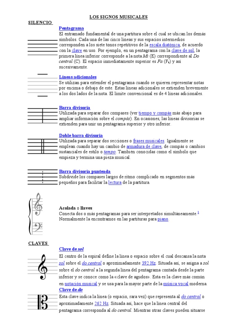 Simbolos Musicales Y Su Significado