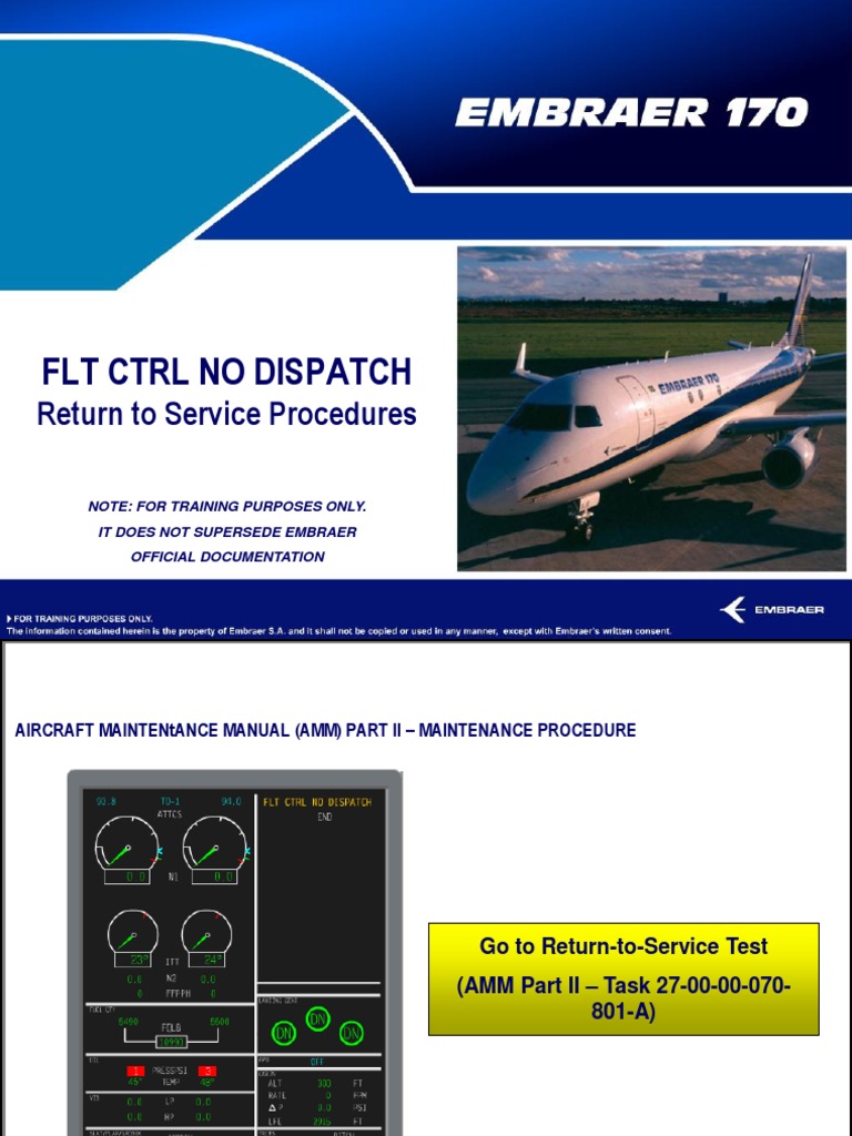 Embraer Erj 190. FLT CTRL No Dispatch Embraer Erj 170-190 | PDF ...