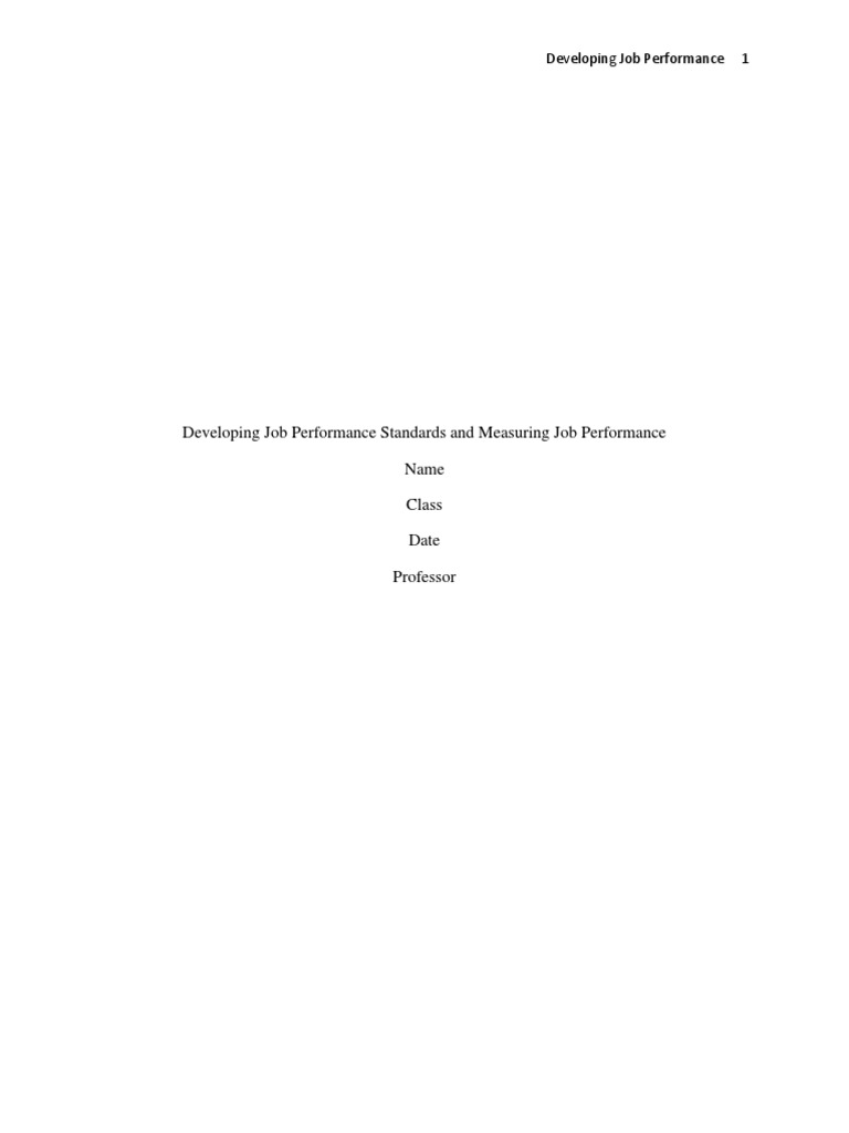 Job Performance Standards Guide | PDF | Job Satisfaction | Contentment